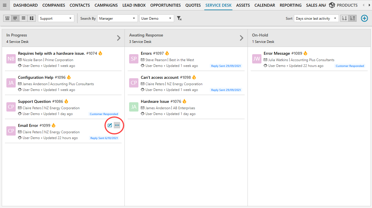 How to Close Service Desk Tickets – Legrand CRM Knowledge Base