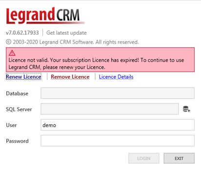 How to Renew, Remove or Transfer a Licence – Legrand CRM Knowledge Base