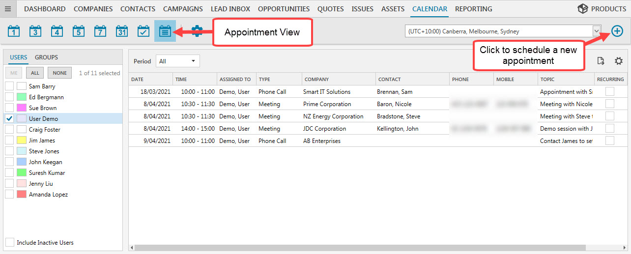 How to create a Calendar Event or Task – Legrand CRM Knowledge Base