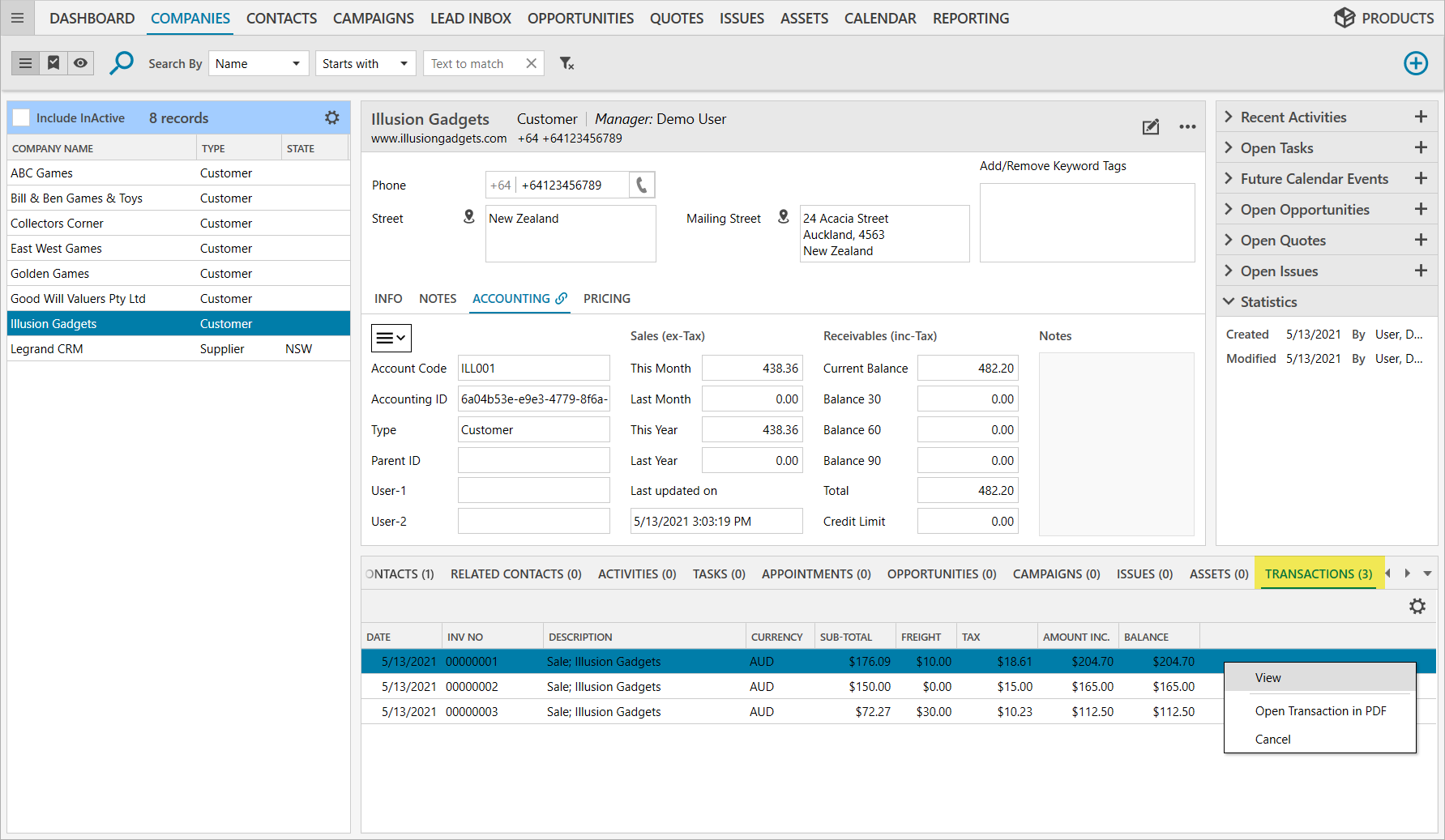 How to import MYOB AccountRight Sales Transactions into Legrand CRM ...