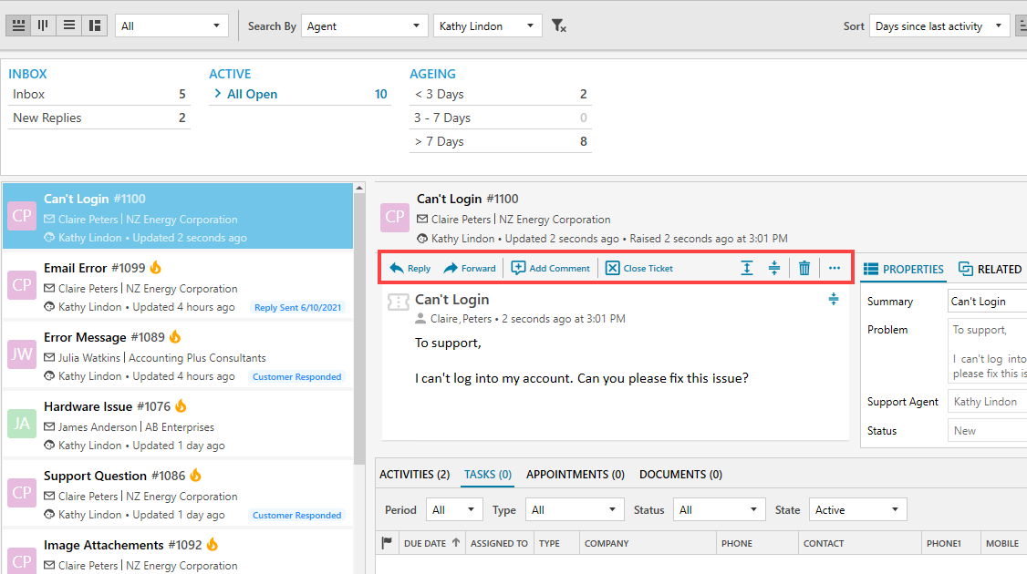 How to respond to or forward tickets – Legrand CRM Knowledge Base